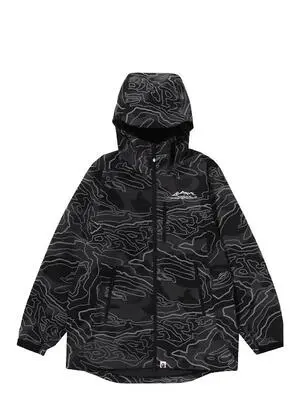A BATHING APE Layered Line Camo Shell Jacket - Black