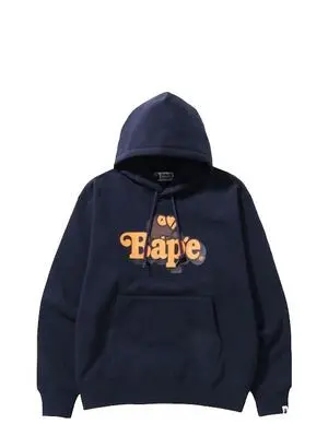 A BATHING APE Milo Relaxed Fit Pullover Hoodie - Navy Blue