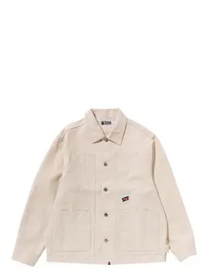 A BATHING APE Line Camo Patch Work Jacket - Ivory