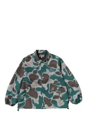 A BATHING APE Liquid Camo Sta Relaxed Fit Coach Jacket - Olivedrab Green