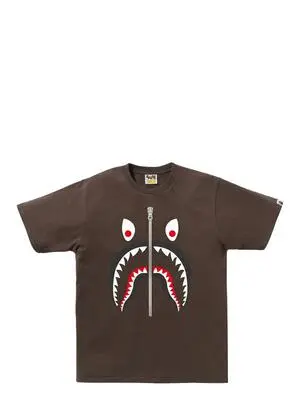 A BATHING APE Mad Shark Tee Shirt - Brown
