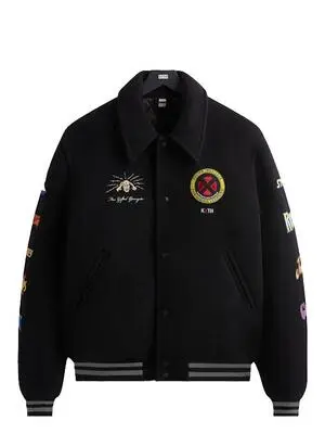 Kith X Marvel X-men Wool Varsity Jacket - Black Ph
