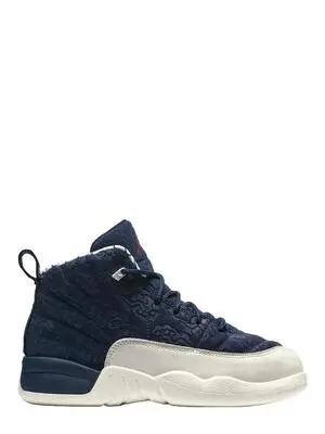 JORDAN 12 Retro International Flight Sneakers - College Navy Blue/university Red/sail