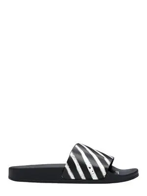 Off-White Spray Stripes Slider Fw19 - Black/white