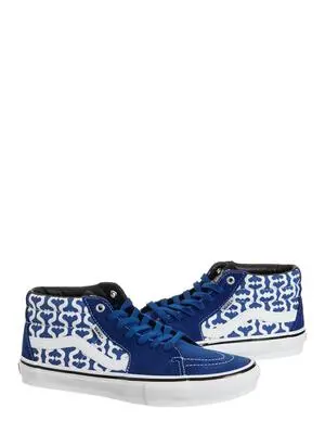 VANS Skate Grosso Mid Supreme Monogram Sneakers - Royal/white