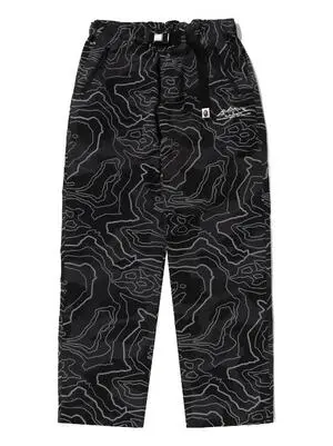 A BATHING APE Layered Line Camo Track Pants - Black