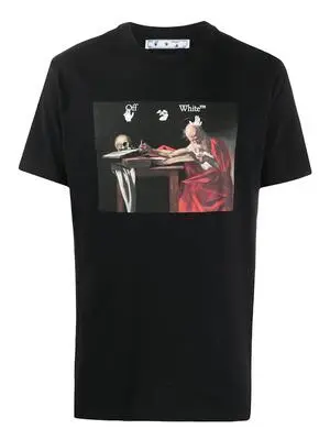 Off-White Slim Fit Caravaggio Saint Jerome Writing T-shirt - Black