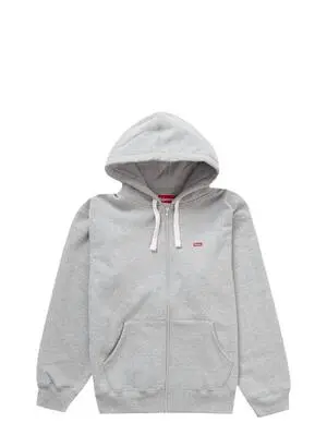 Supreme Small Box Drawcord Zip Up Hooded Sweatshirt - Heather Grey
