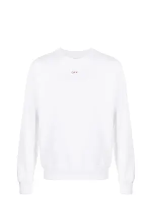 Off-White Slim Fit Crewneck Sweatshirt - White/red