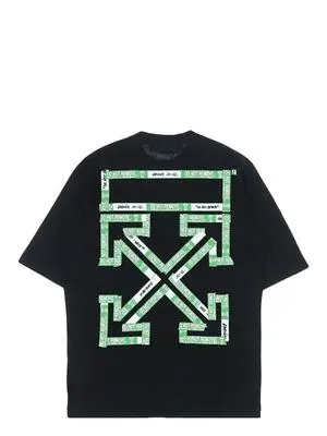 Off-White Tape Arrows Pkt Skate T-shirt - Black/green Fluo