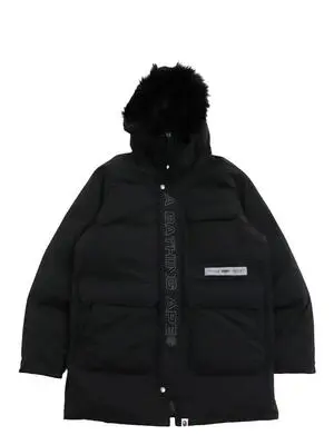 A BATHING APE Loose Fit Long Down Coat - Black