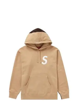 Supreme Logo Split Hooded Sweatshirt - Tan