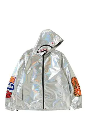 A BATHING APE Aurora Shark Zip Up Hoodie Jacket - Silver