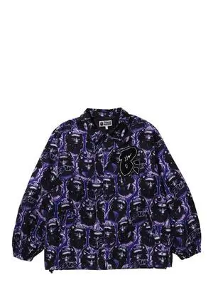 A BATHING APE Ape Head Graffiti Coach Jacket - Purple