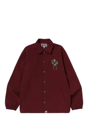 A BATHING APE Ape Graphic Coach Jacket - Burgundy