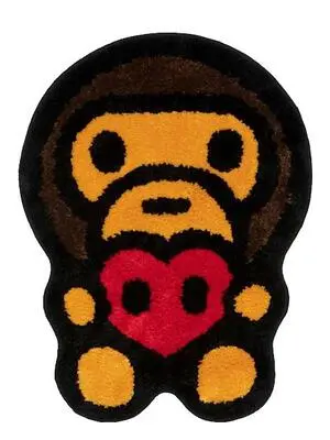 A BATHING APE Baby Milo Heart Rug - Brown