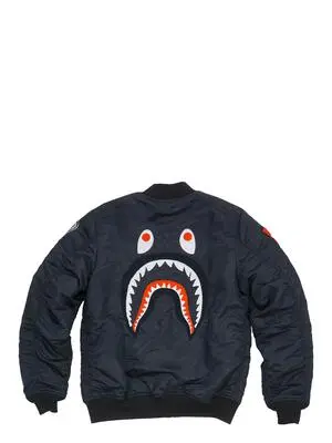 A BATHING APE Back Shark Ma1 Bomber Jacket - Black