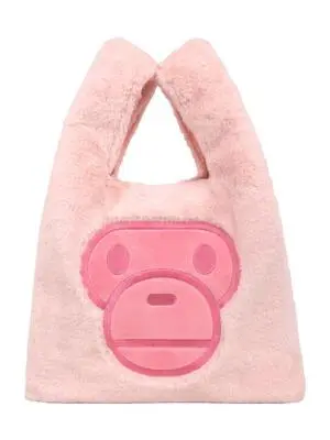 A BATHING APE Baby Milo Fur Tote - Pink