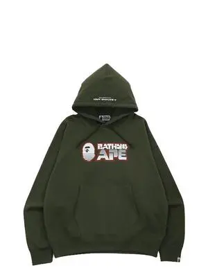 A BATHING APE Bathing Ape Loose Fit Pullover Hoodie - Olivedrab Green