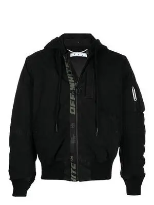 Off-White Vintage Cotton Bomber Jacket - Black
