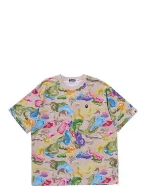 A BATHING APE Art Camo Ape Head One Point Tee Shirt