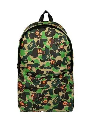 A BATHING APE Baby Milo Abc Camo Large Backpack - Green
