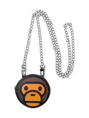 A BATHING APE Baby Milo Face Mini Shoulder Bag - Brown