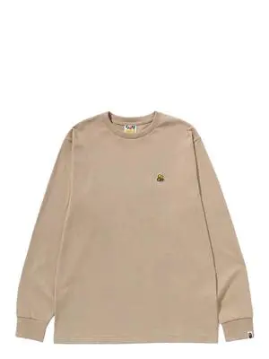 A BATHING APE Bee One Point Long Sleeve Tee Shirt - Beige