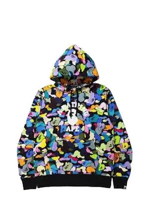A BATHING APE Camo Wide Fit Pullover Hoodie - Black