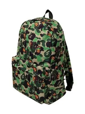 A BATHING APE Baby Milo Camo Backpack - Green Brown