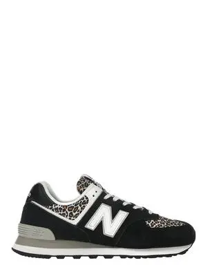 NEW BALANCE 574 Leopard Print Sneakers Black/beige