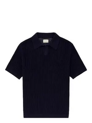 Aimé Leon Dore Mesh Knit Polo Shirt - Navy Blue