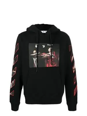 Off-White Caravaggio Diag Sleeve Hoodie - Black/red
