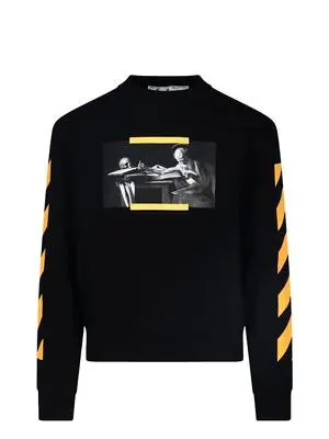 Off-White Caravaggio Saint Jerome Writing Print Sweatshirt - Black Yellow