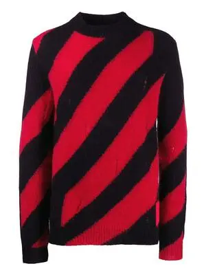 Off-White Diag Mohair Sweater - Red/black