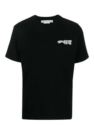 Off-White Off Off Carlos Short Sleeve Slim Tshirtin - Black/white