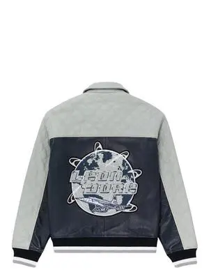 Aimé Leon Dore Leather Aimé Concord Jacket - Navy Blue