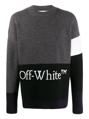 Off-White Block Logo Sweater - Dark Grey/white