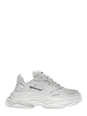 Balenciaga Triple S Allover Logo Sneakers - White/black