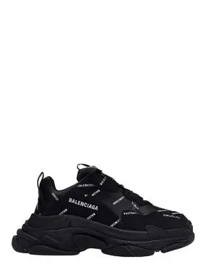 Balenciaga Triple S Logo Sneakers - Black