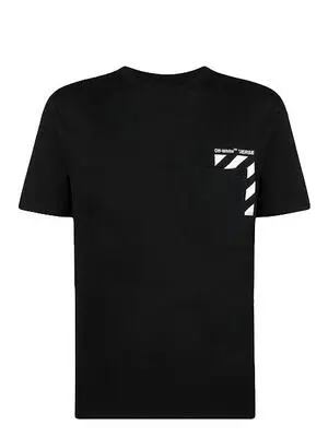 Off-White Off Off Diagstripe Pocket Tee Shirtin - Black/white