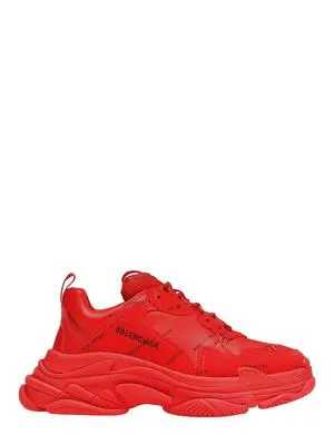 Balenciaga Triple S Allover Logo Sneakers - Red/black