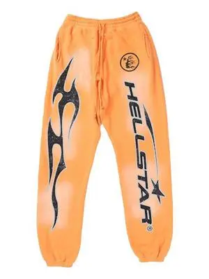 HELLSTAR Closed Elastic Bottom Sweatpants - Orange Dye