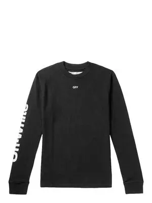 Off-White Off Off Diag Skulls Graphic Logo Print Long Sleeve T-shirt - Black/white/blue