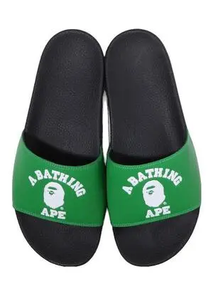 A BATHING APE College Slide Sandal - Green/black/white