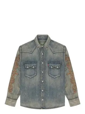 DENIM TEARS Western Cotton Stitch Denim Shirt - Selvedge Denim