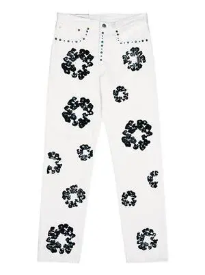 DENIM TEARS X Levi's 501 Rhinestone Wreath Jeans - White
