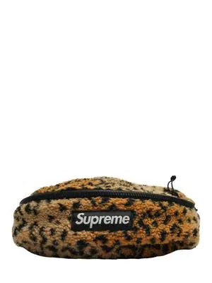 Supreme Leopard Fleece Waist Bag - Yellow
