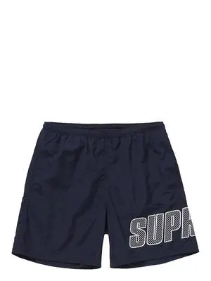 Supreme Logo Applique Water Short - Navy Blue