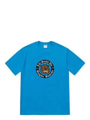 Supreme Life Sucks Die Tee Shirt - Bright Blue